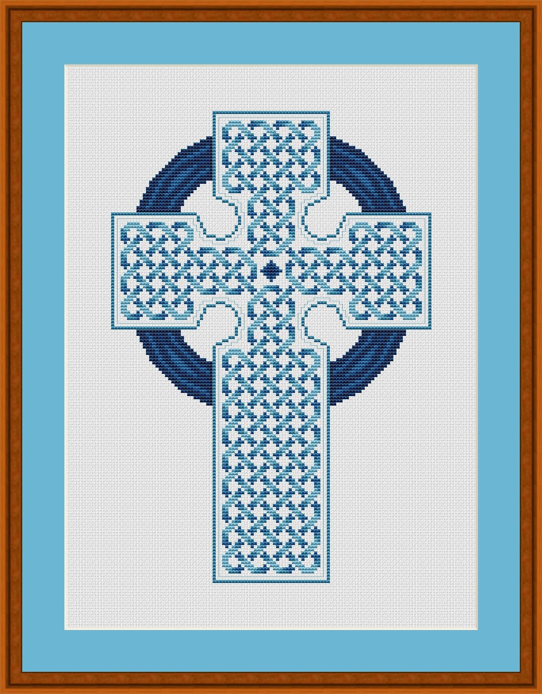 Celtic Cross Cross Stitch PDF Pattern Blue Celtic Knots Art Instant ...