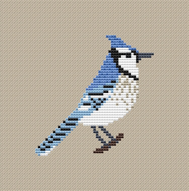 Blue Jay Cross Stitch Pattern PDF Digital Download American - Etsy