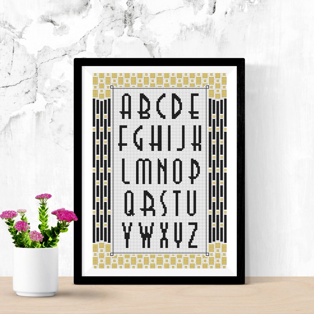 Art Deco Alphabet Cross Stitch Pattern: 1920s Roaring Twenties (PDF ...