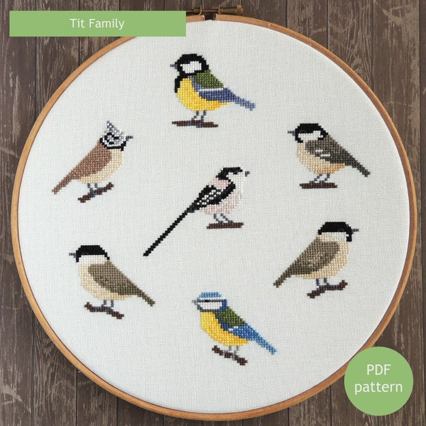 Tufted Titmouse Cross Stitch - Etsy