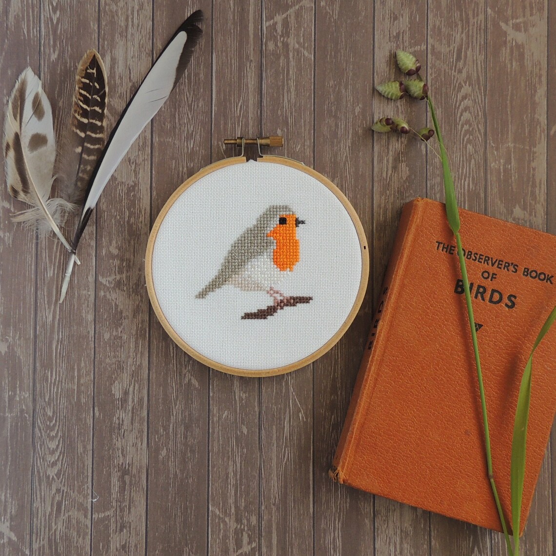 European Robin cross stitch pattern. Cross stitch bird. robin | Etsy