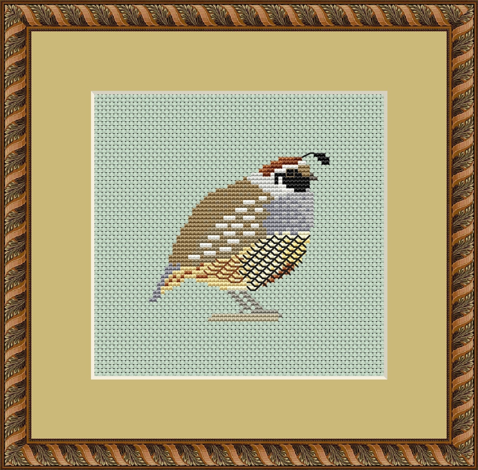 California Quail Cross Stitch Pattern: State Bird Design (PDF) - Etsy