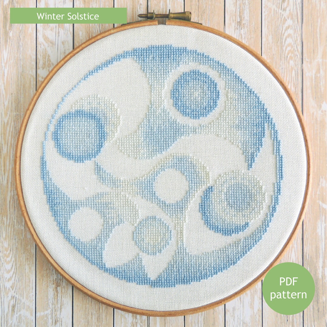 Winter Solstice Cross Stitch Pattern, Winter Decoration, Geometry Cross ...