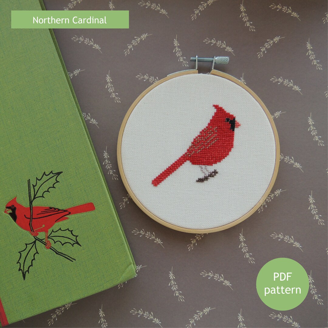 Cardinal Bird Cross Stitch Pattern: North American Bird (PDF Download ...