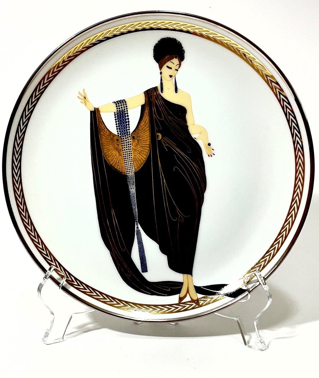 Erte Art Deco Porcelain Plate Limited Edition High Fashion Glamour ...