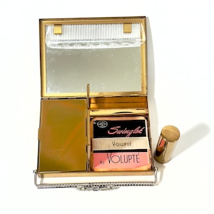 Vintage Carryall Compact Volupte Swinglok Sophisticase Clear Rhinestone ...