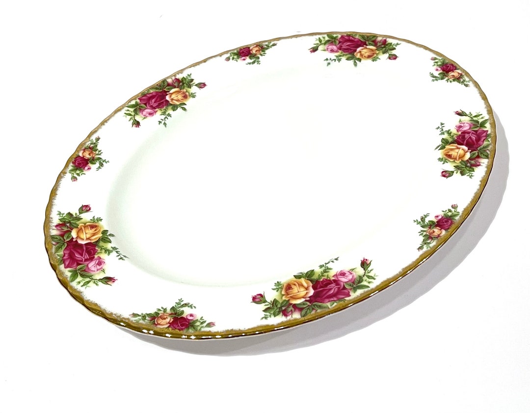 Royal Albert England Old Country Roses Oval Platter, Pink & Yellow ...