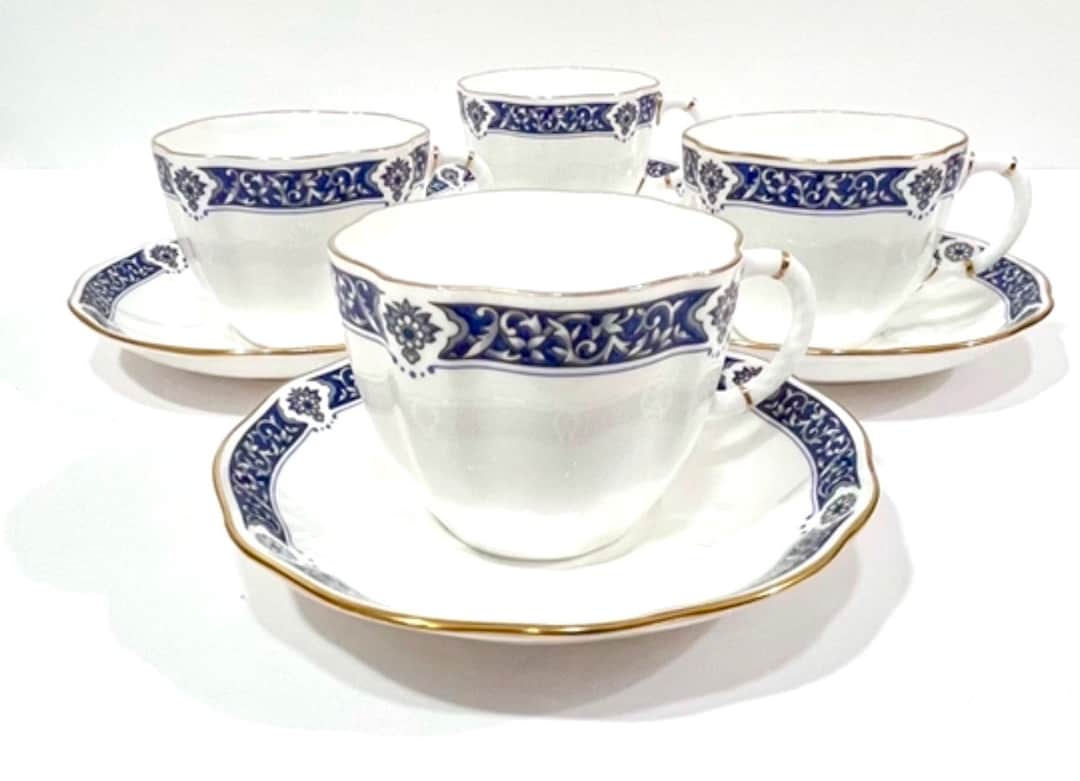 Royal Crown Derby Tea Cup Set, Blue White China Milldale Pattern ...