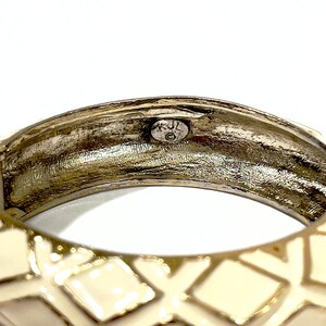 Kenneth Jay Lane Enamel Bangle Bracelet, Glossy Creamy Color, Raised ...