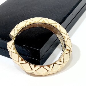 Kenneth Jay Lane Enamel Bangle Bracelet, Glossy Creamy Color, Raised ...