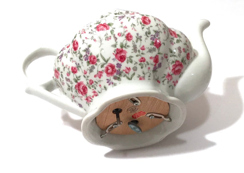 Lefton Porcelain Musical Teapot Chintz Floral Pink Roses - Etsy