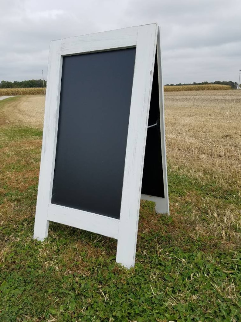 Extra Large Rustic White Sandwich Chalkboard. Outdoor Sign, A-frame ...