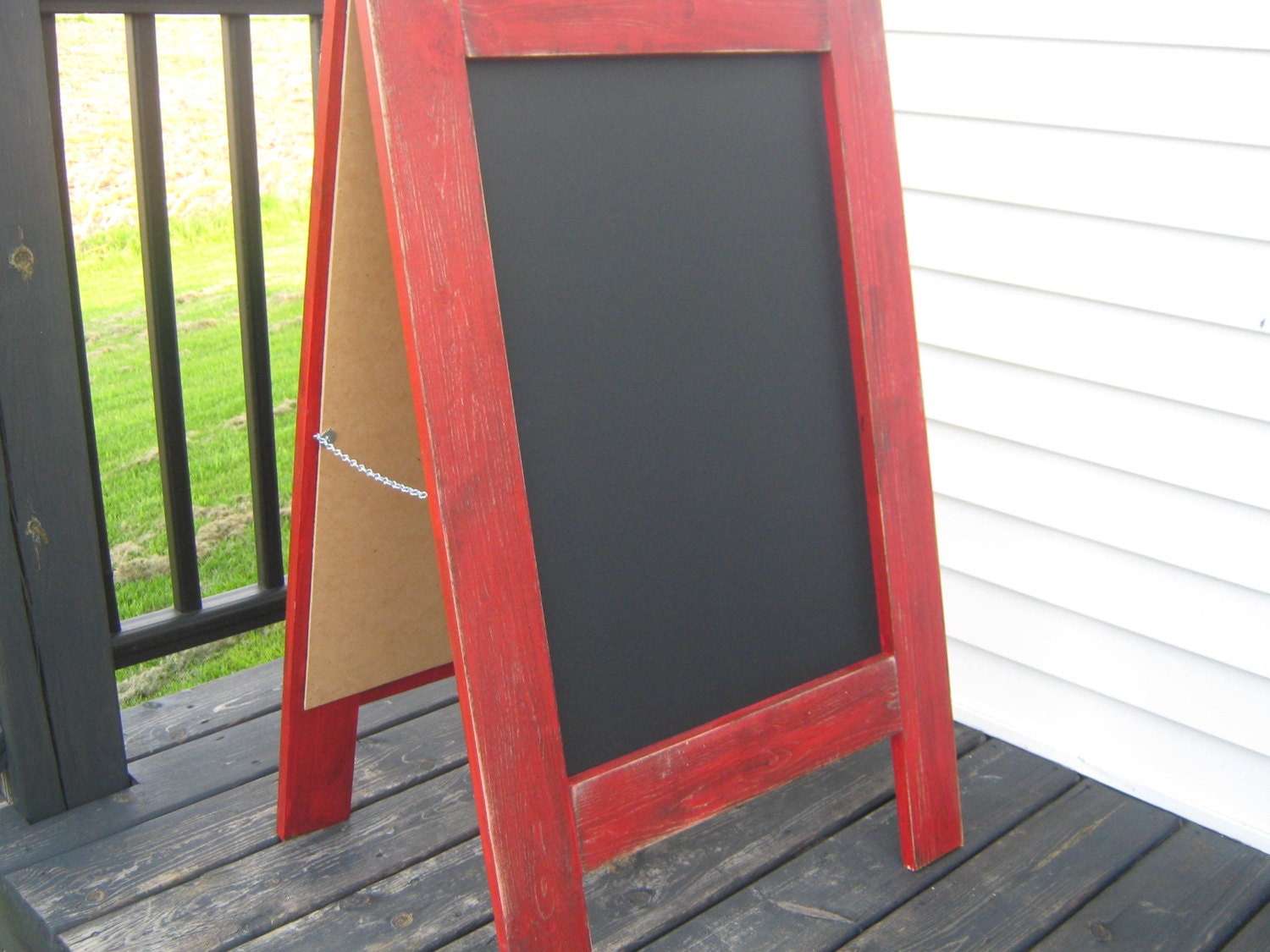 Outdoor Chalkboard Sidewalk Sign. Apple Red Distressed - Etsy