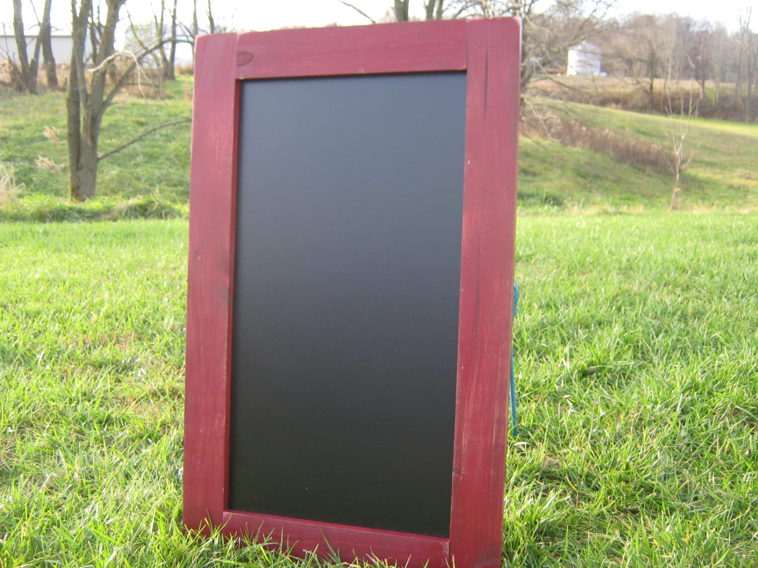 Rustic Large Hanging Chalkboard Colonial Red Distressed Chalk - Etsy