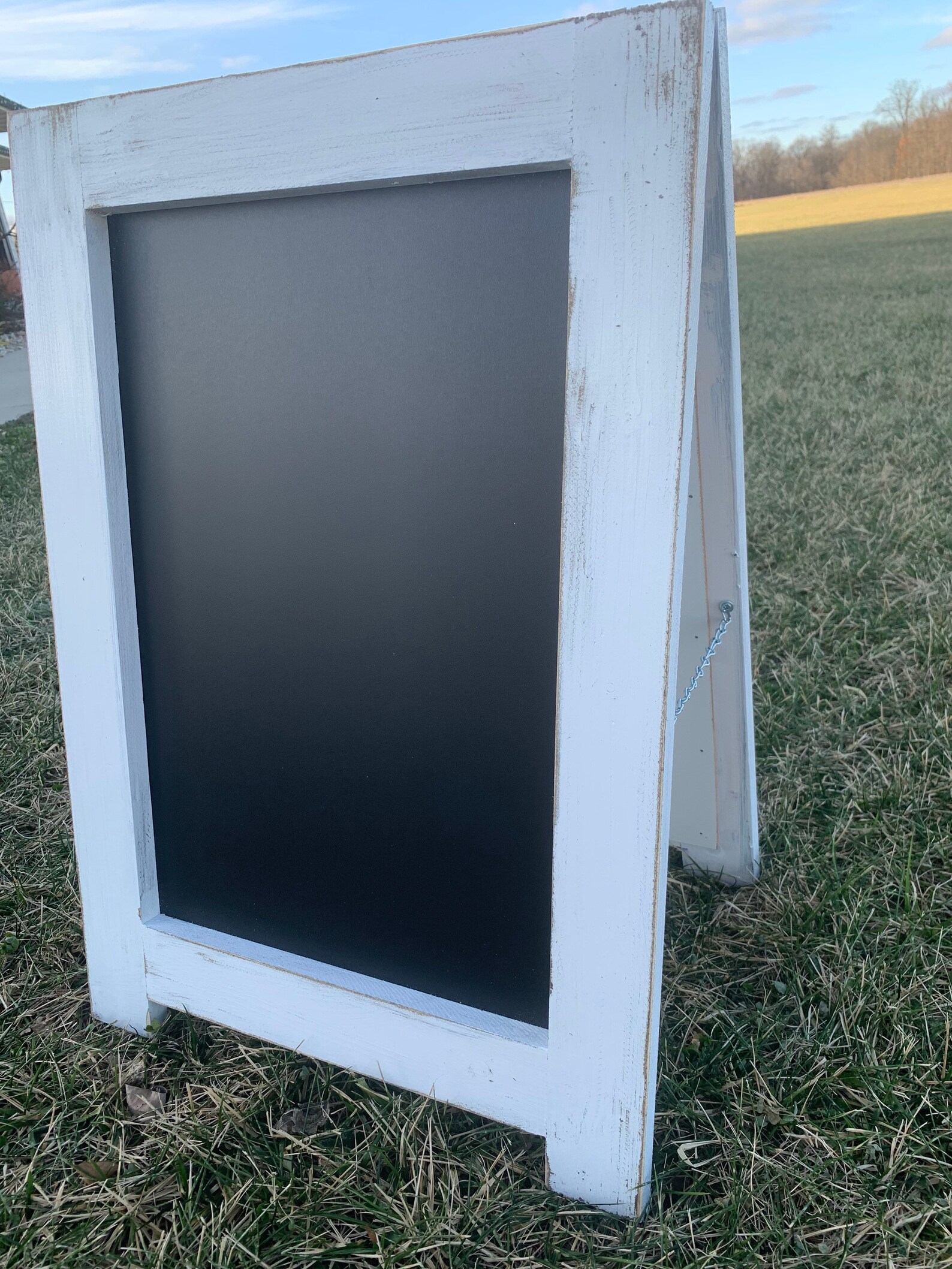 Tabletop Sign. Double Sided Display, Distressed White. Sandwich ...