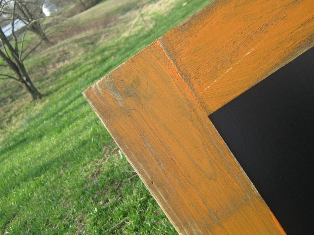 Rustic Hanging Chalkboard. Orange, Distressed Chalk Board. Office ...
