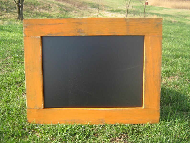 Rustic Hanging Chalkboard. Orange Distressed Chalk Board. | Etsy