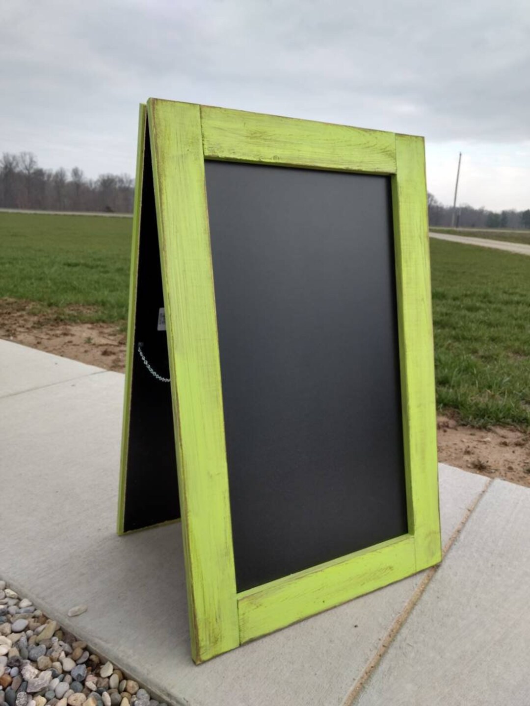 Large Sandwich Board, Outdoor Standing Chalkboard. Key Lime, Rustic ...