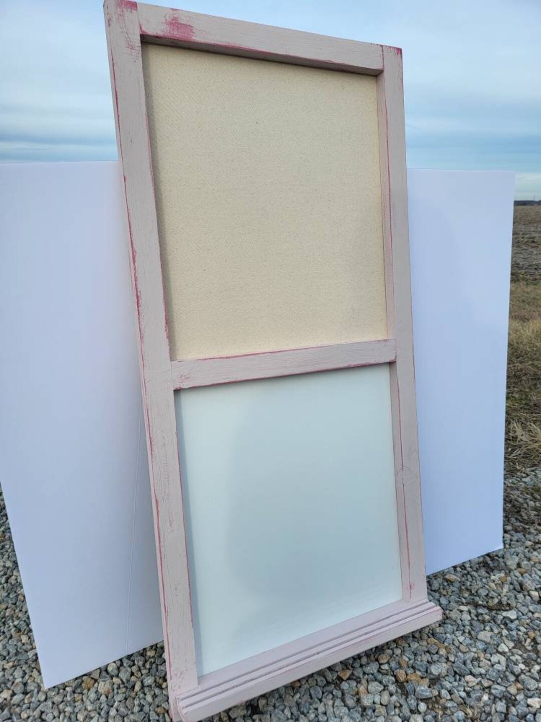 Dual Dry Erase and Cork Board. Push Pin Bulletin Sign. White Board Pin ...