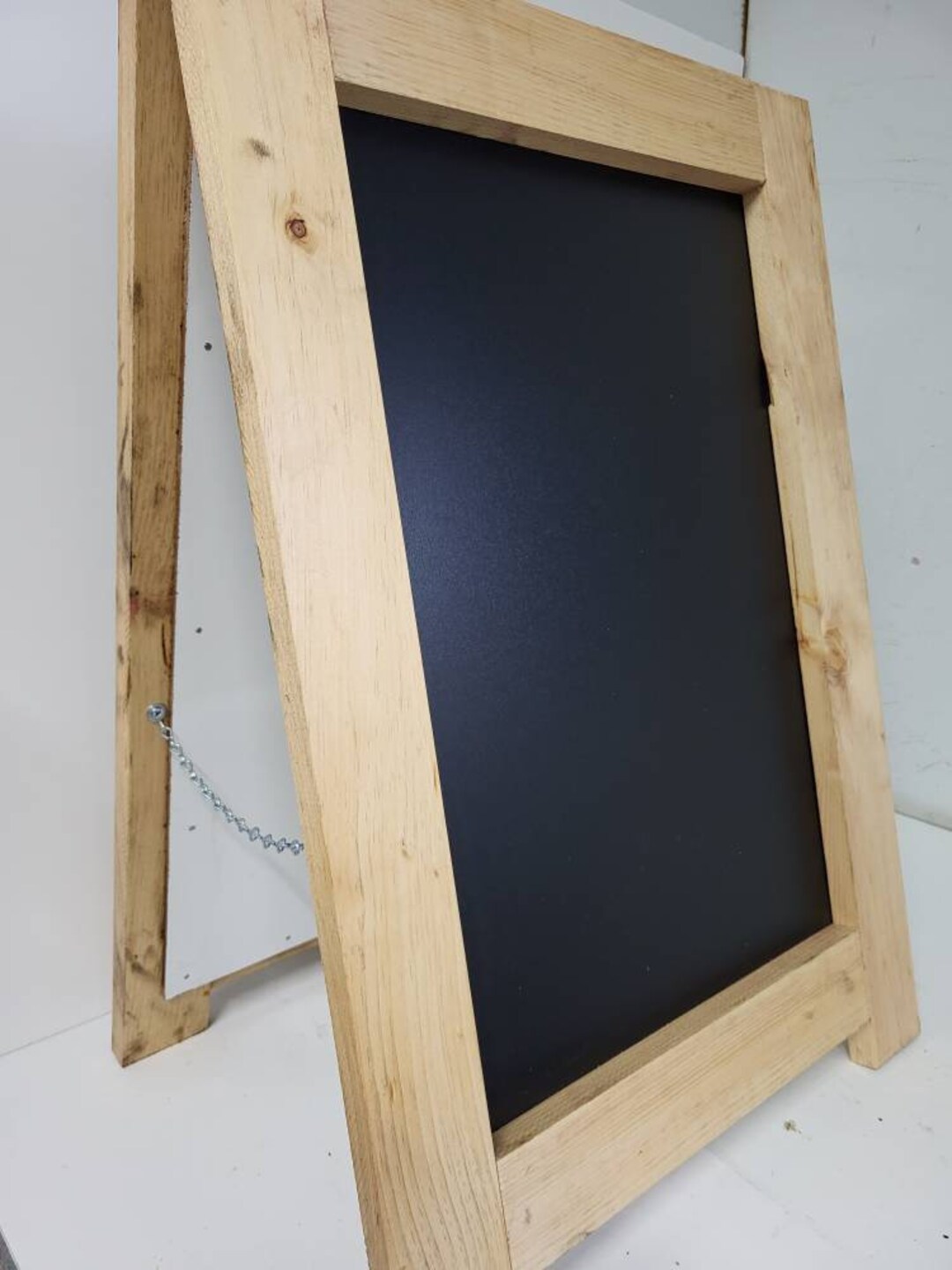 Cafe Style Sandwich Sign. Tabletop Sidewalk Chalkboard. Weathered Oak ...