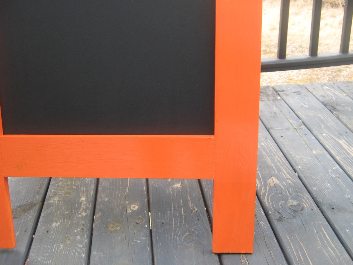 Outdoor Chalkboard, Sandwich Board Sign. Pumpkin Orange Finish, Easel ...