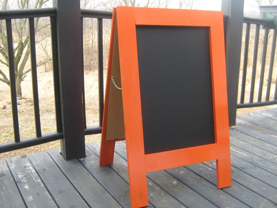 Outdoor Chalkboard, Sandwich Board Sign. Pumpkin Orange Finish, Easel ...