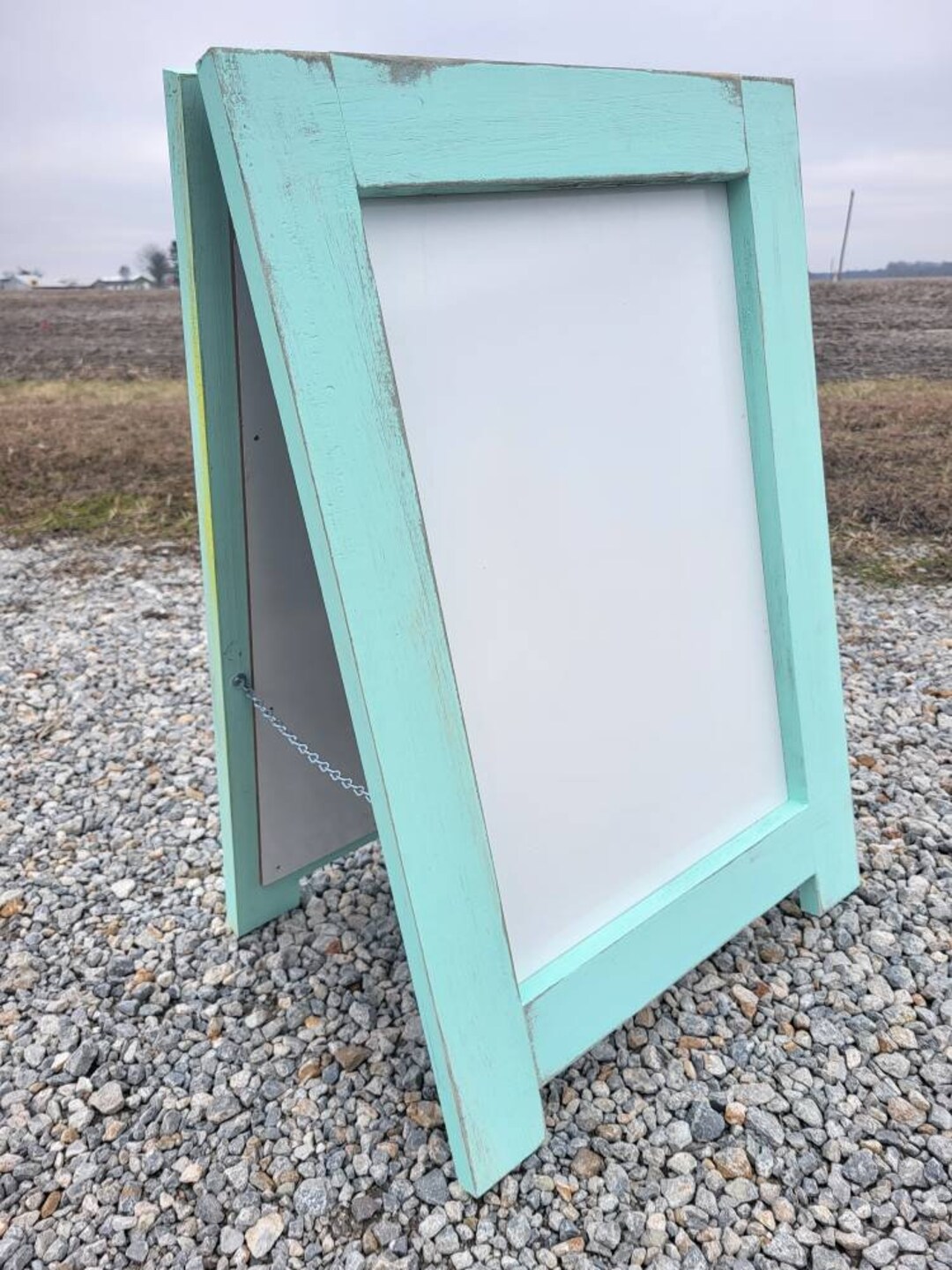 Tabletop Double Sided Dry Erase Sign. Cafe Style Rustic Fresh Mint ...