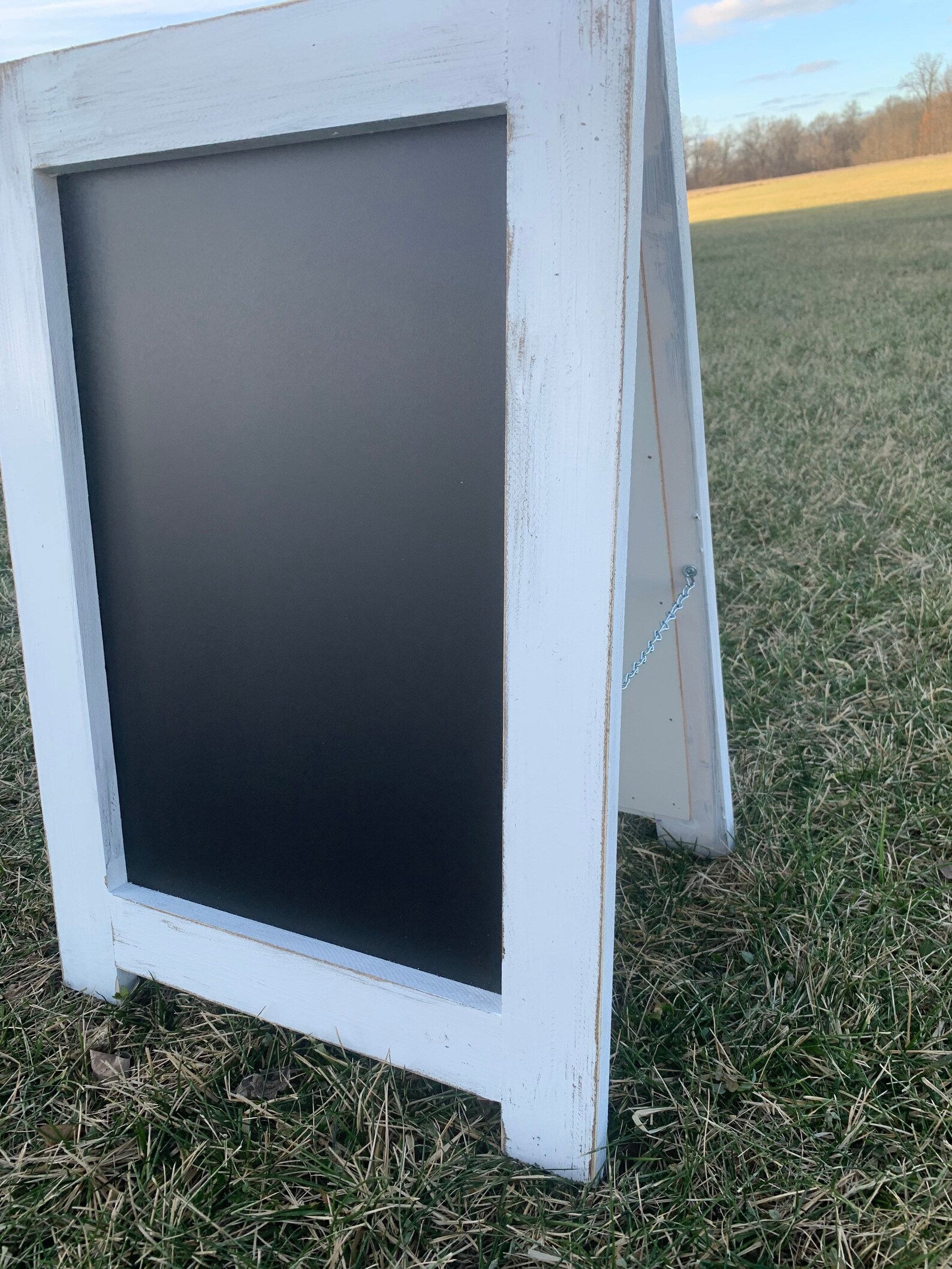 Tabletop Sign. Double Sided Display, Distressed White. Sandwich ...
