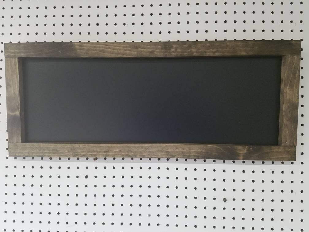 Framed Chalkboard, Skinny Frame. Rustic Dark Walnut, Farmhouse Chalk ...