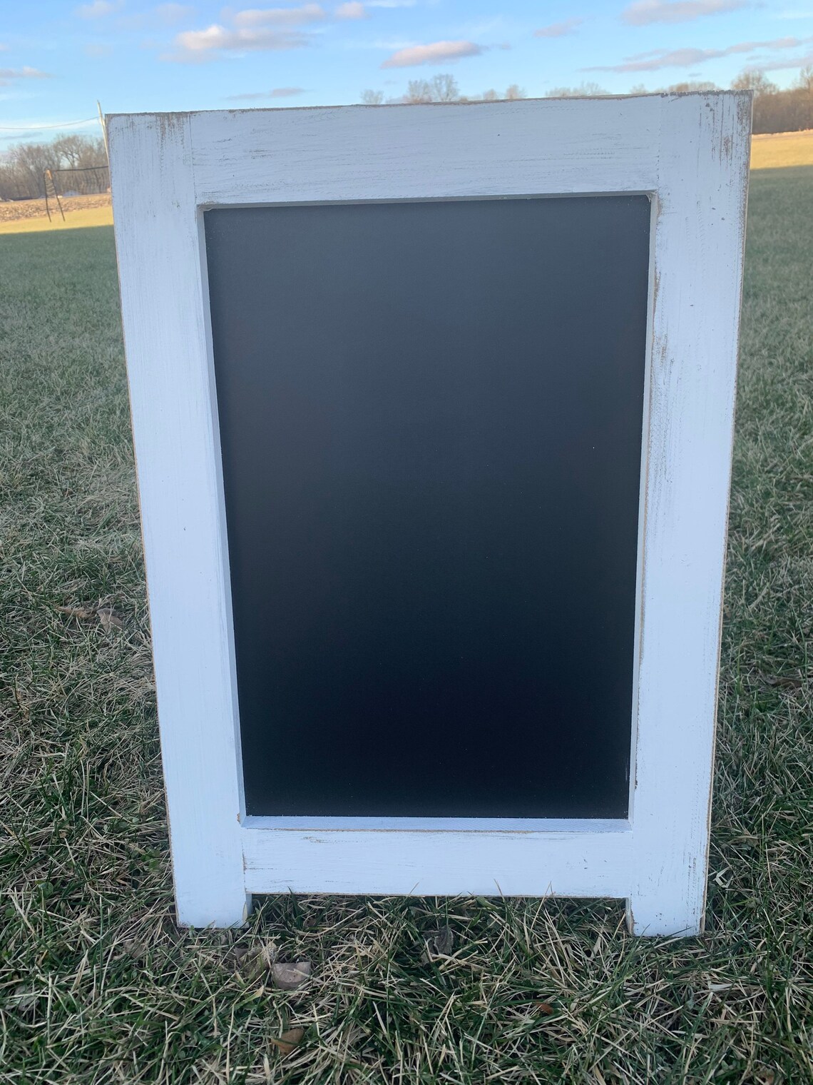 Tabletop Sign. Double Sided Display Distressed White. | Etsy