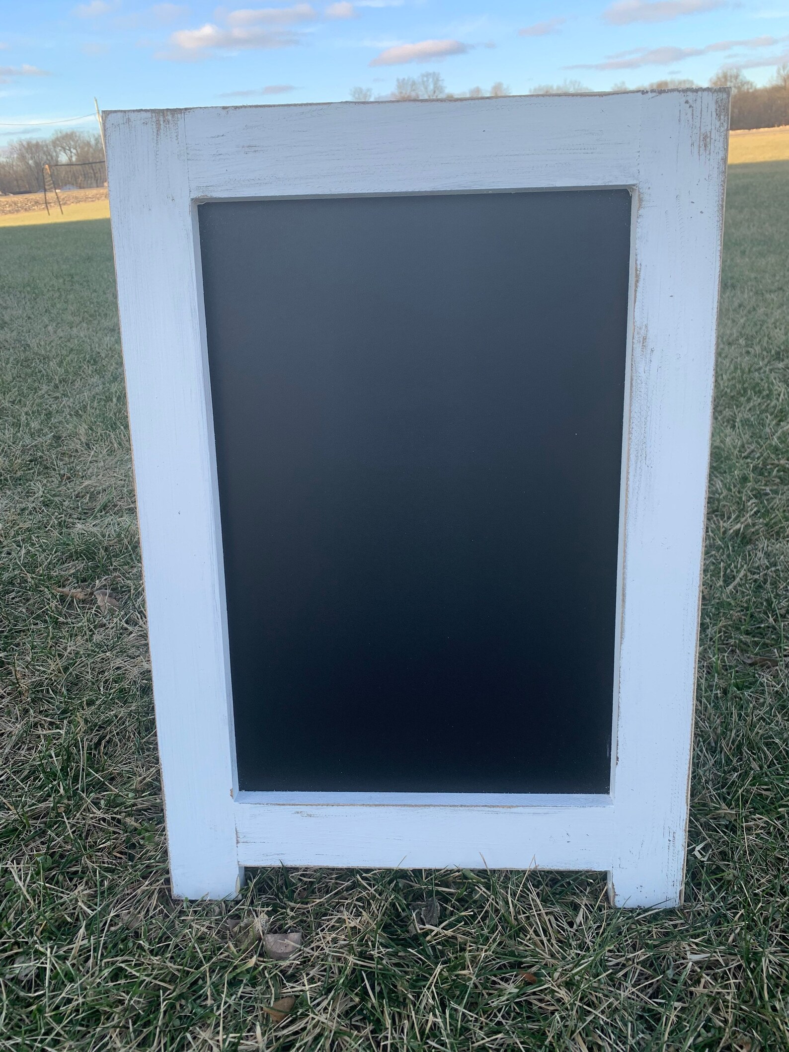 Tabletop Sign. Double Sided Display, Distressed White. Sandwich ...