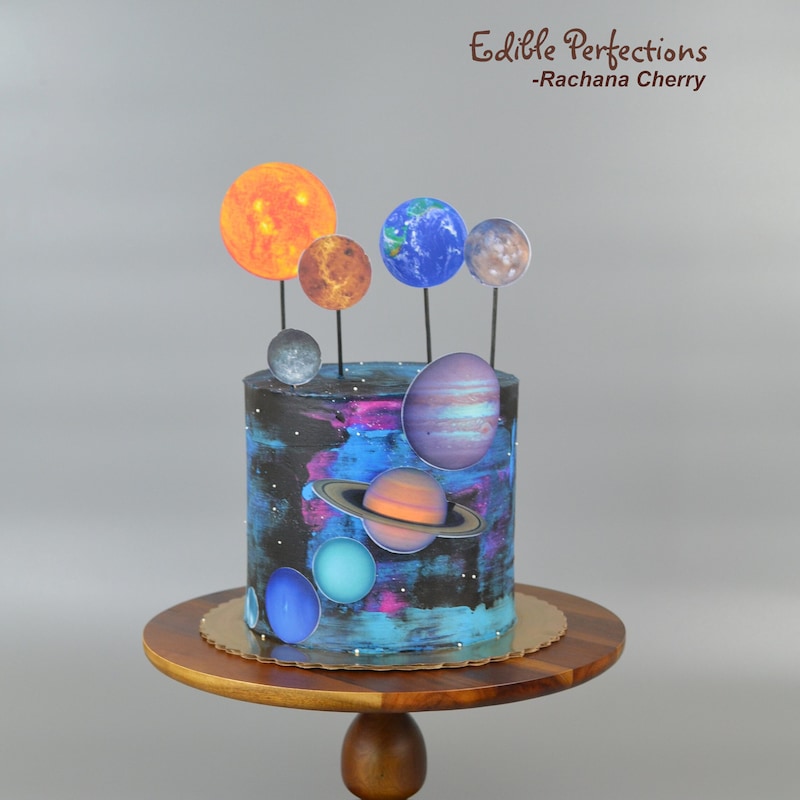Space Edible Cake Decor - Etsy