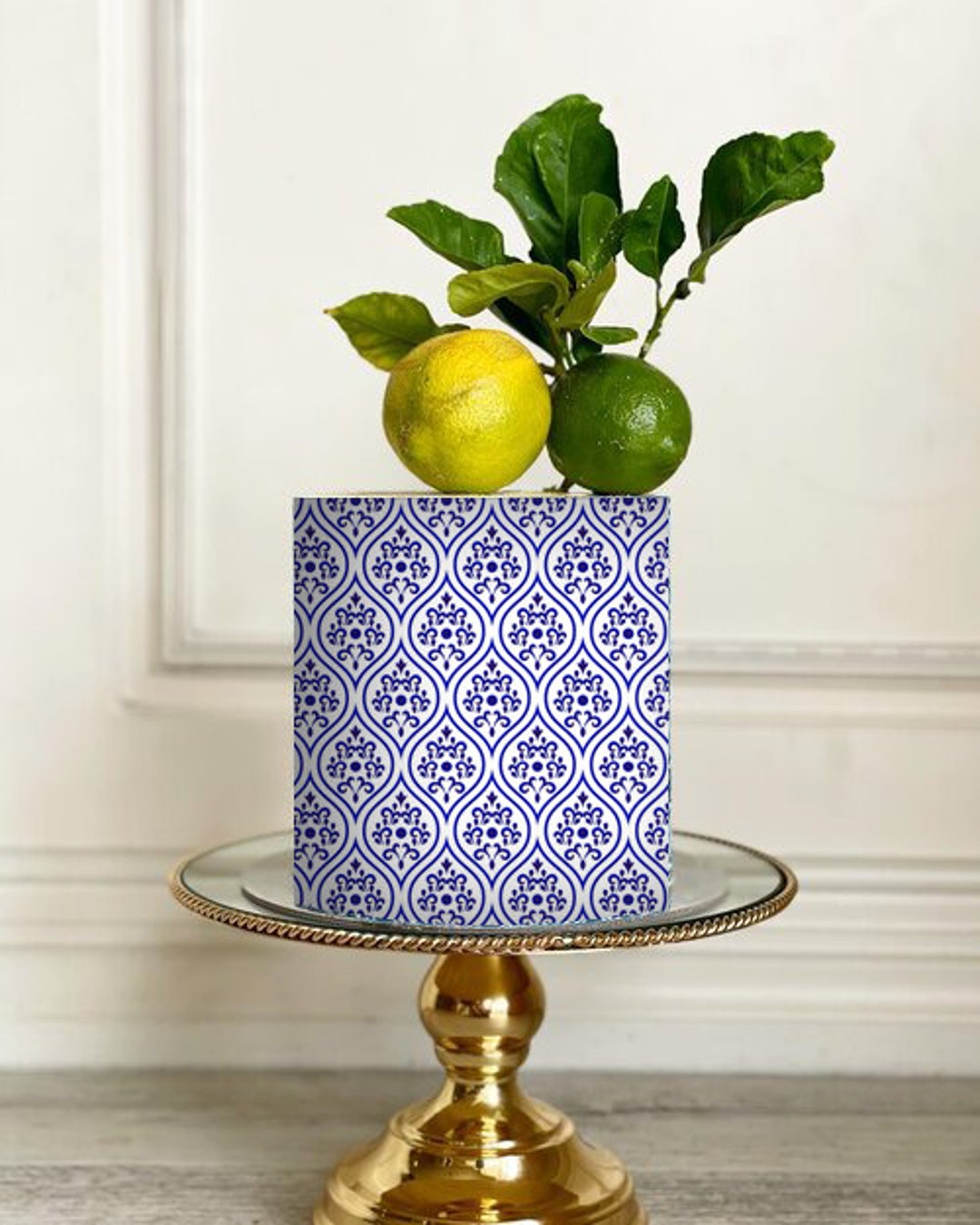 Blue Porcelain Tile Pattern Edible Cake Image (10x8" Sheet) - Etsy