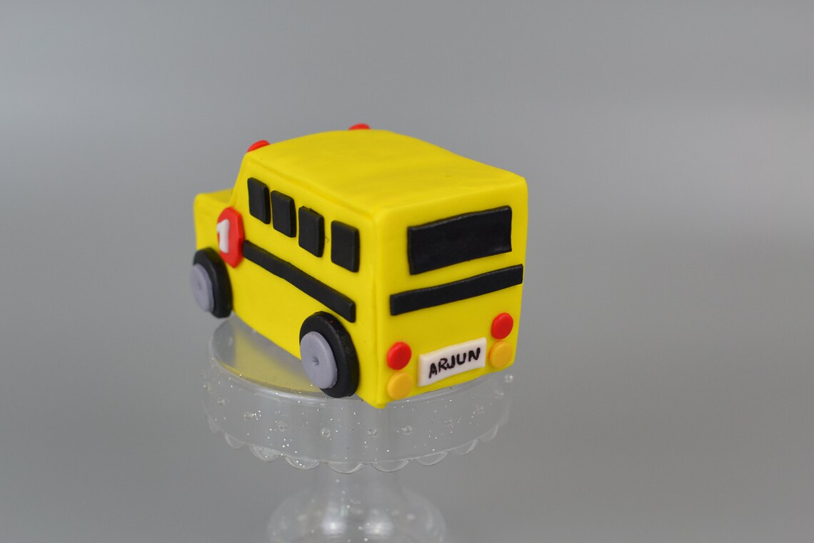 Fondant School Bus Cake Topper: Custom Name Plate - Etsy
