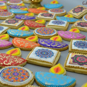 Diwali Sugar Cookie Set: Diya & Rangoli Designs - Etsy