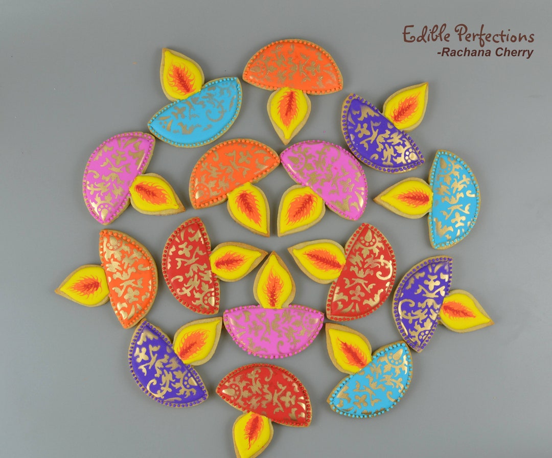Diwali Diya Sugar Cookies, Diwali Gift, Diya Cookies, Mandala Cookies ...