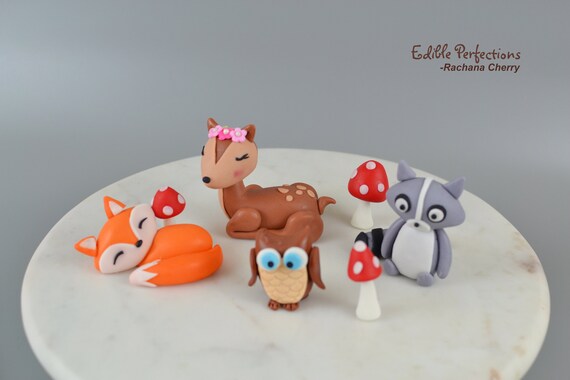 Fondant Woodland Animals Cake Toppers Woodland Fondant Deer | Etsy