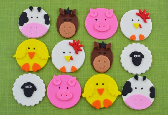 Farm Animal Cupcake Toppers