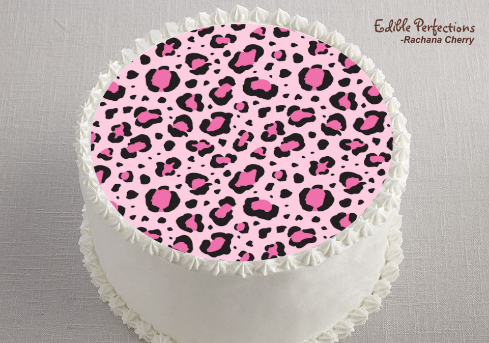 Pink Leopard Print Edible Image Cake Topper - Etsy