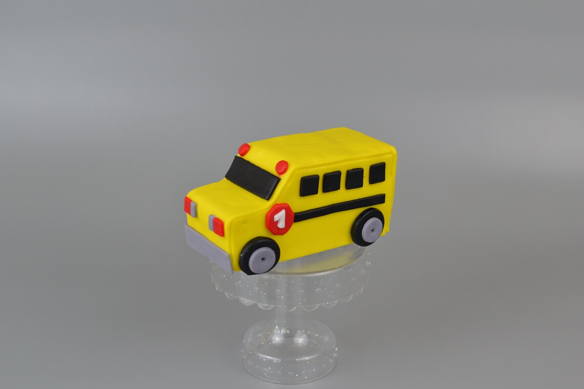Fondant School Bus Topper Edible School Bus School Bus - Etsy