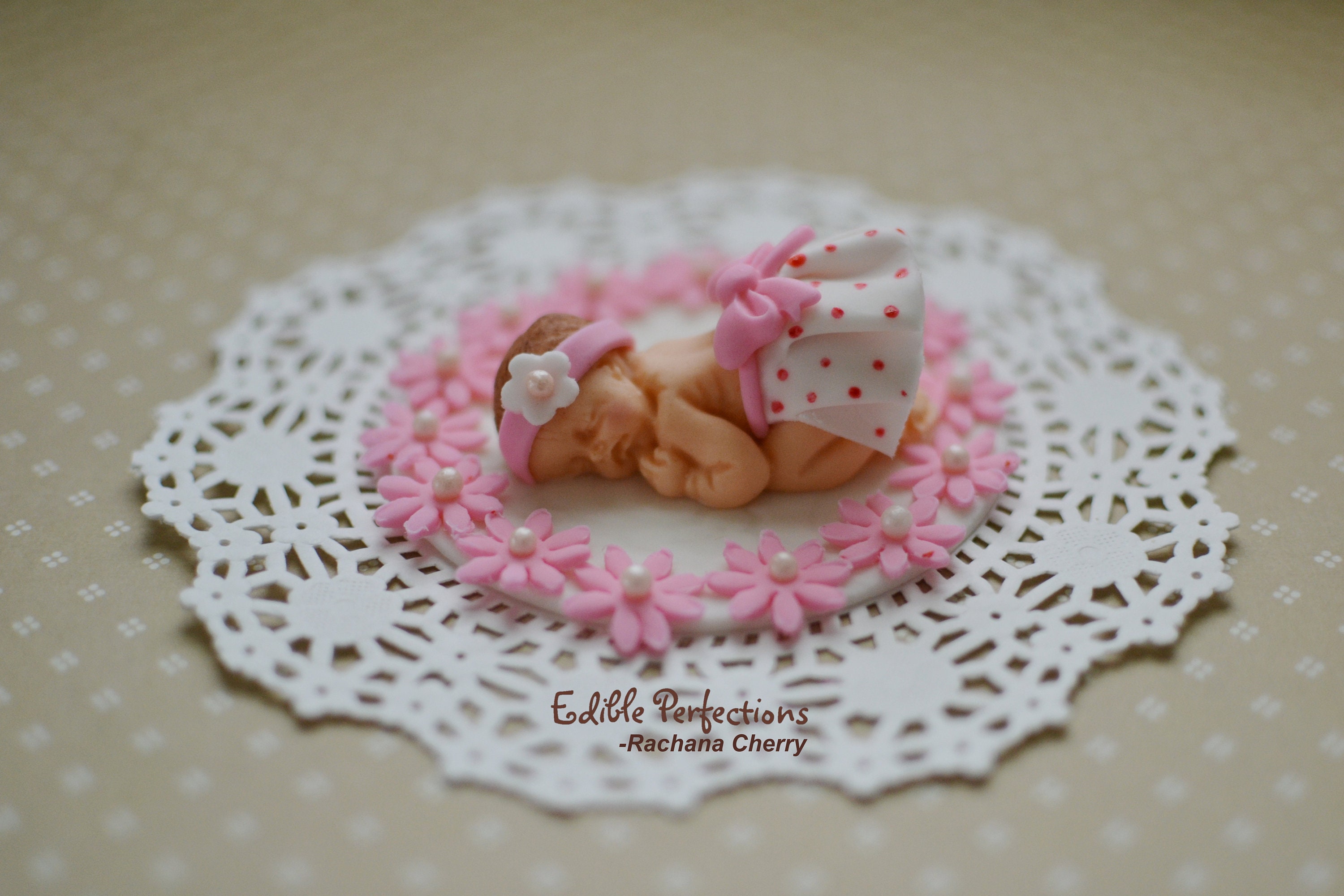 Baby Girl Cake Topper Fondant Baby Girl Baby Shower Cake Set - Etsy