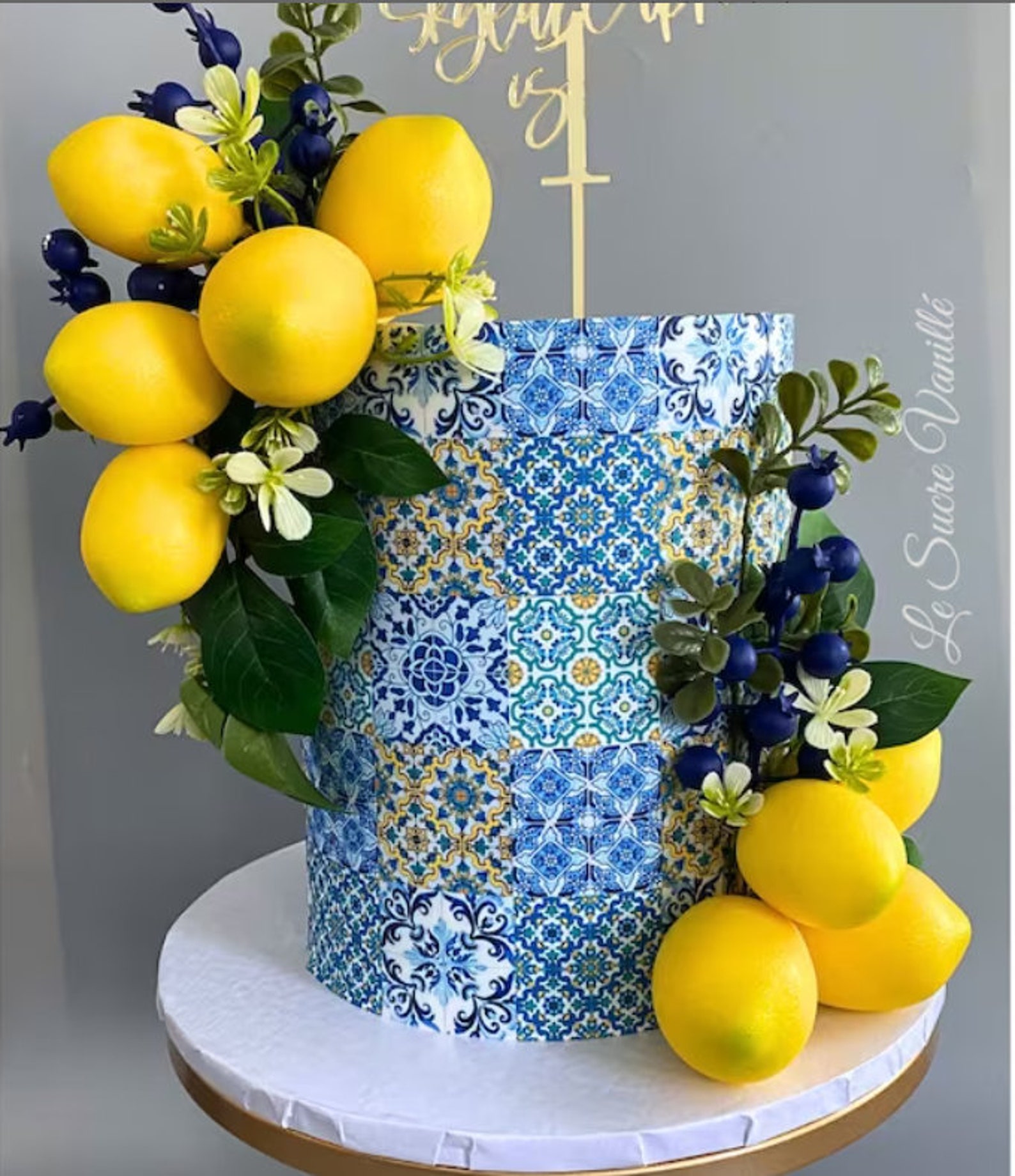 Positano Italy Tile Pattern Edible Image Sheet Cake Topper or Wrap ...