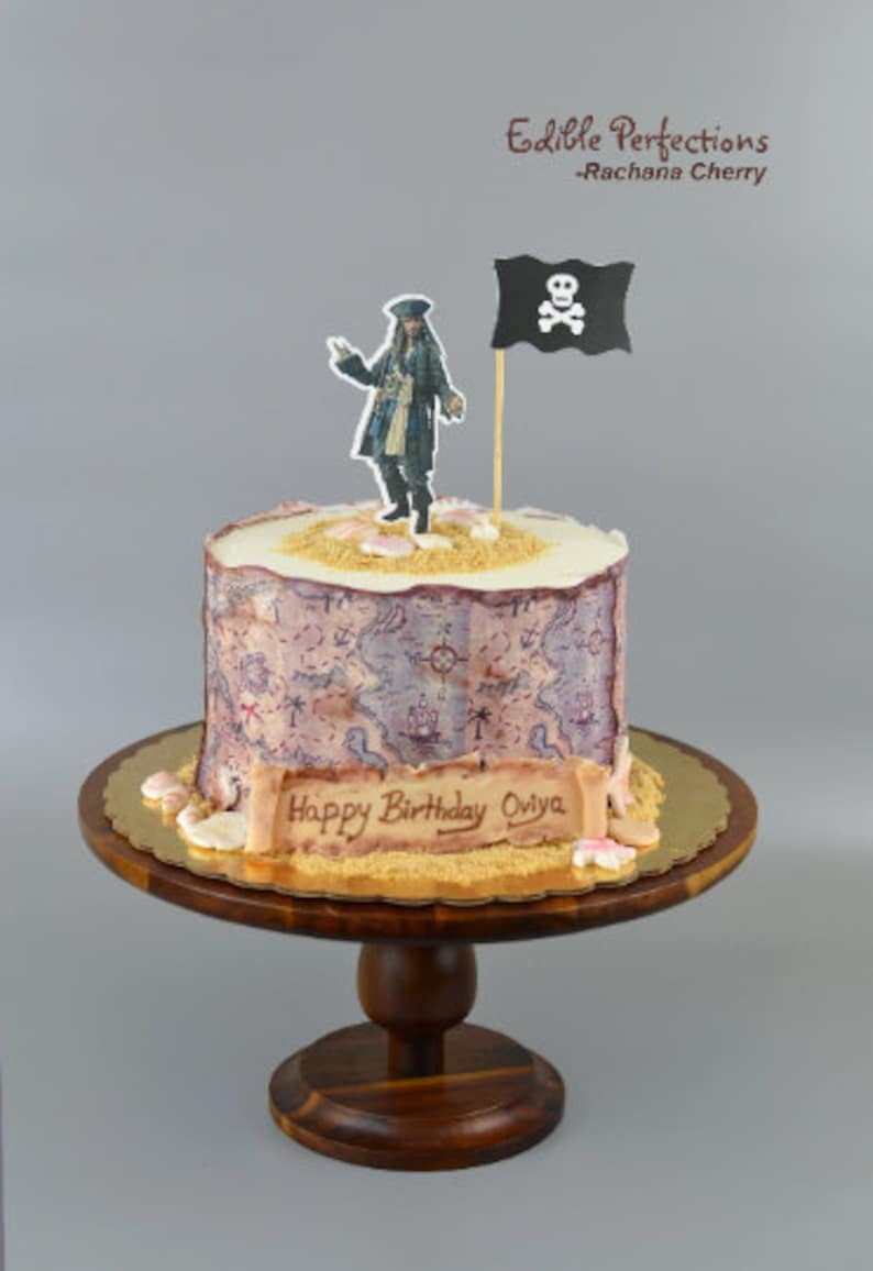 Pirate Map Edible Image Sheet Cake Topper or Wrap Around - Etsy