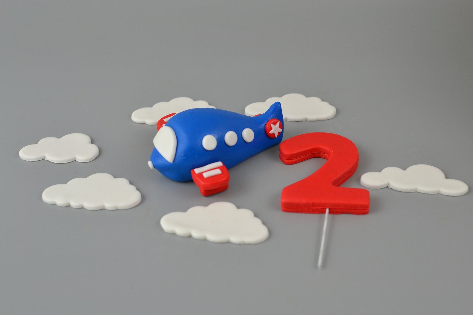 Plane Cake Topper Set Fondant Plane Clouds Cake Topper - Etsy