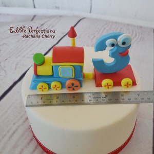 Fondant Train Cake Topper, Number Train Cake, Choo Choo Train Cake ...