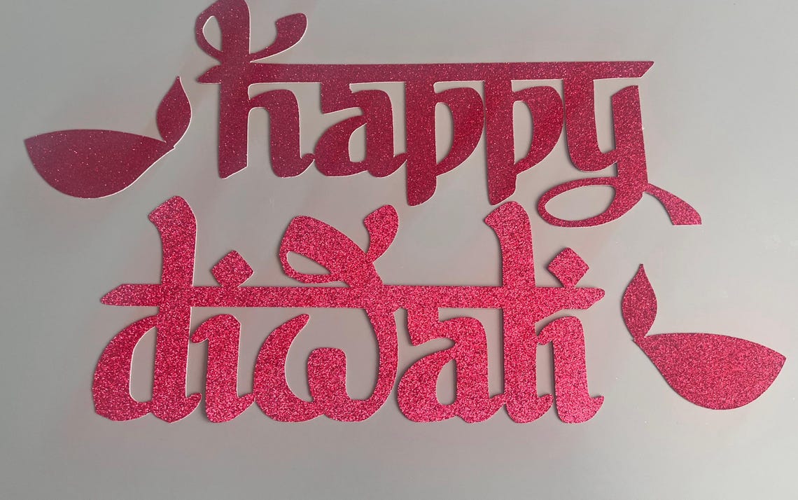 Happy Diwali Glitter Cardstock Cutout: Diwali Decoration - Etsy