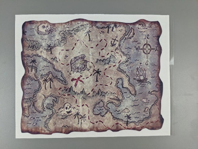 Pirate Map Edible Image Sheet Cake Topper or Wrap Around - Etsy