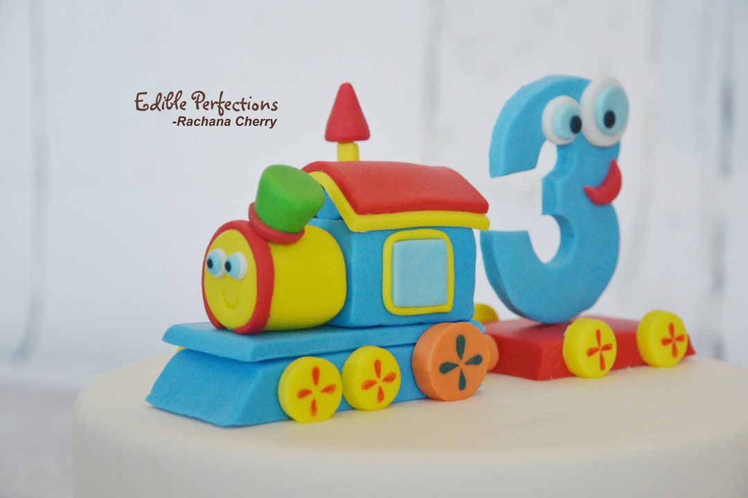Fondant Train Cake Topper, Number Train Cake, Choo Choo Train Cake ...