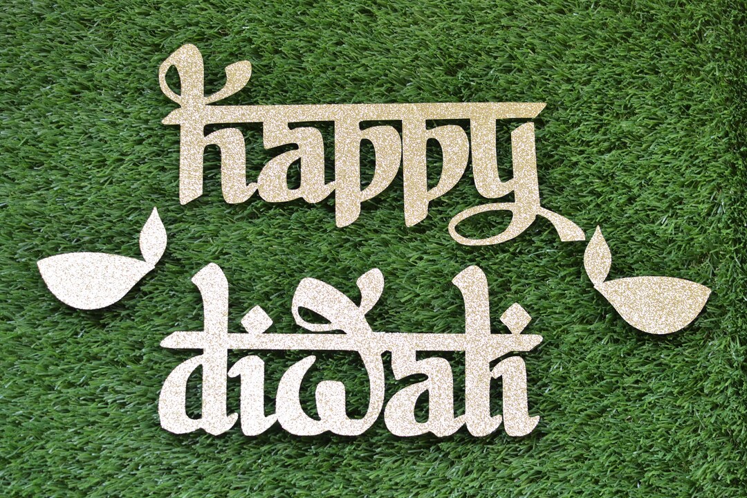 Happy Diwali Glitter Cardstock Cutout: Diwali Decoration - Etsy