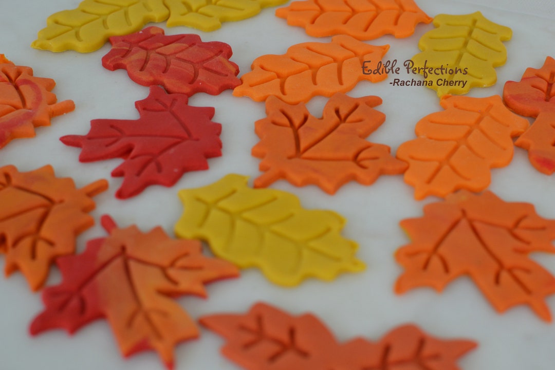 Fondant Fall Leaves Cake Toppers, Fondant Fall Leaves - Etsy